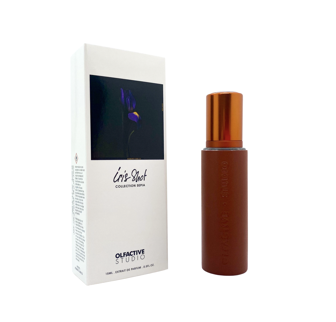 Iris Shot Sepia - travel spray van Olfactive Studio • Perfume Lounge • morgen in huis